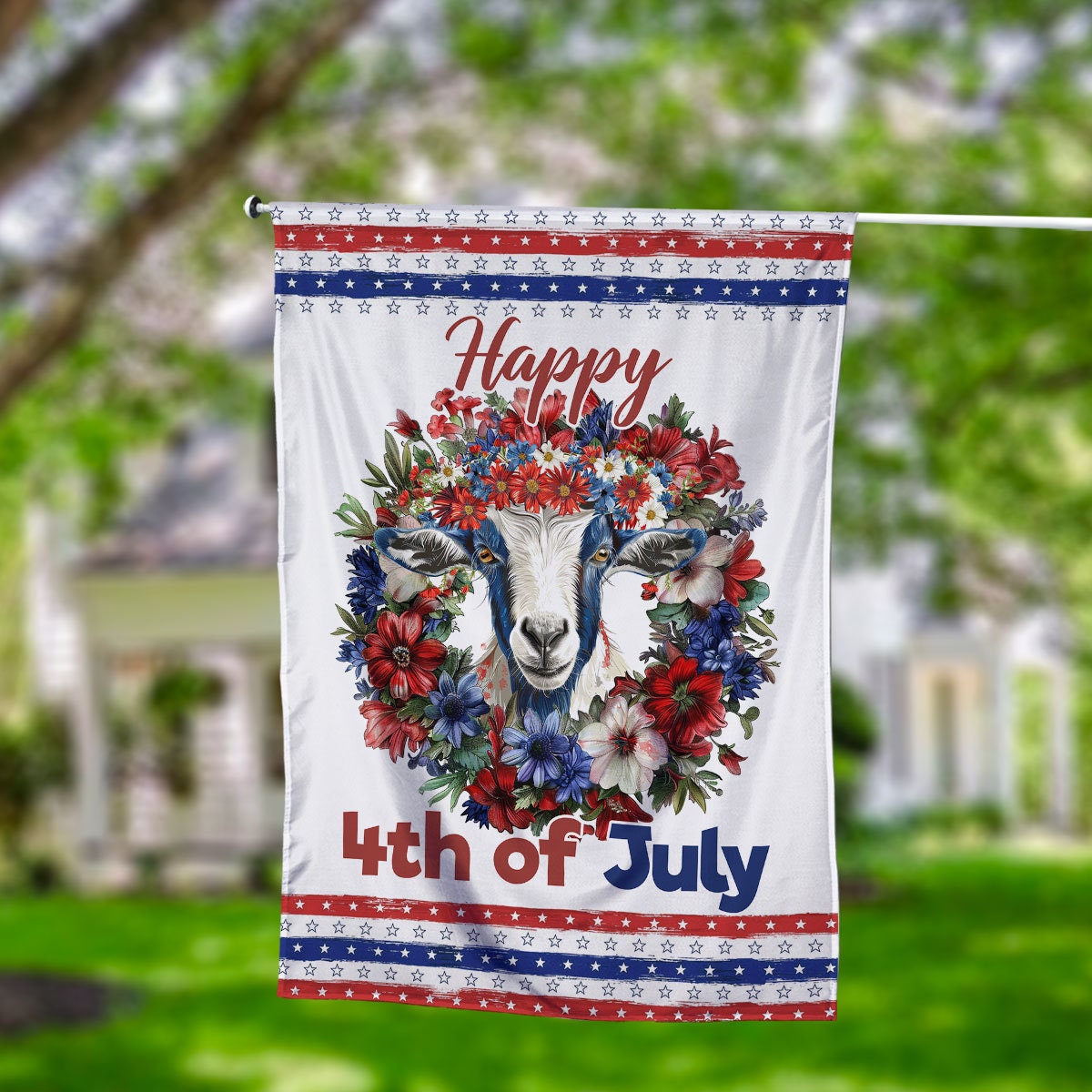 Goat Happy Independence Day Flag Double-sided Flag,goat 4th of July ...