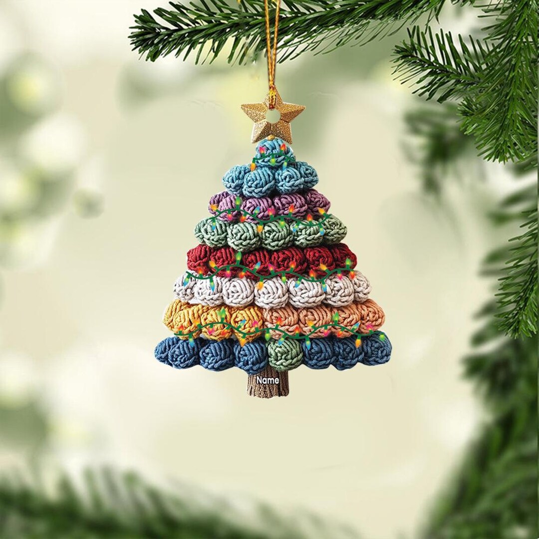 Personalized Crochet Ornament, Crochet Christmas Ornament, Knitting ...