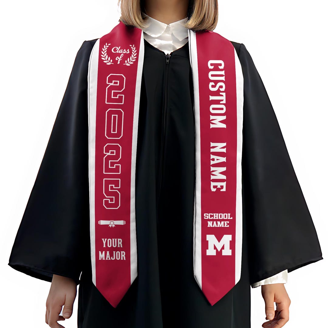Personalized Your School Colors Graduation Stole, Grad Gift, Gift for ...