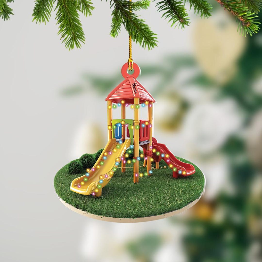 Personalized Child’s Slide Ornament, Kids Slide Christmas Ornament ...
