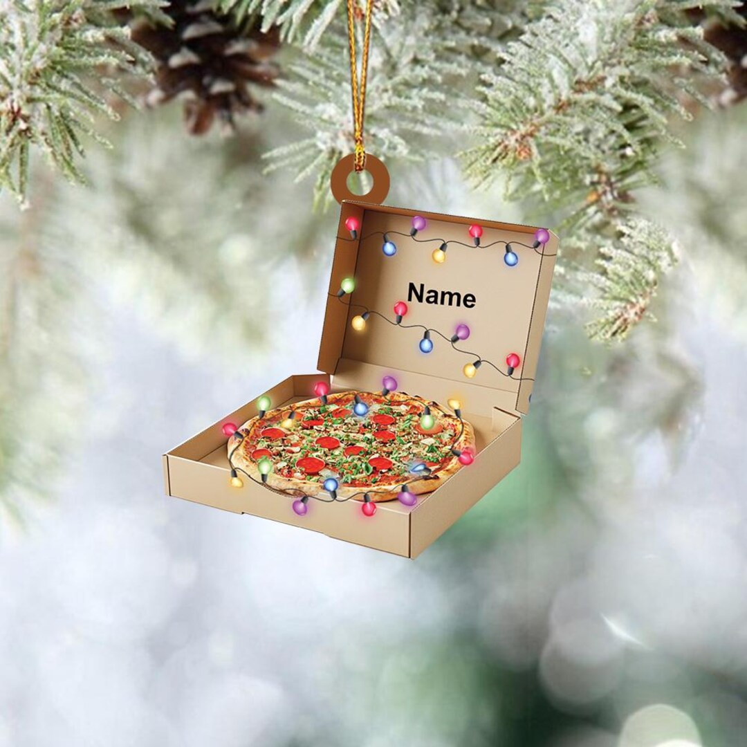 Personalized Pizza Box Ornament, Pizza Christmas Ornament, Pizza Lovers ...
