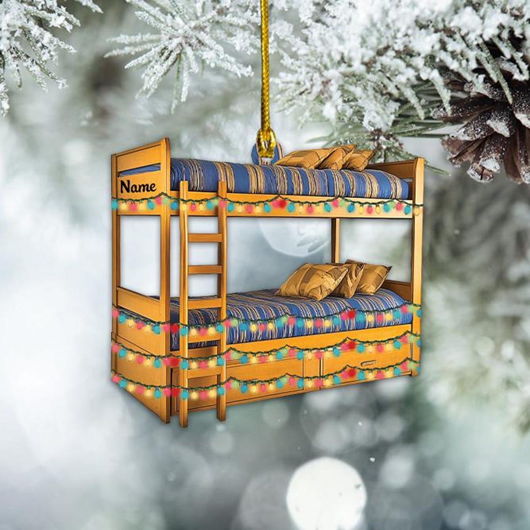 Personalized Bunk Bed Ornament, Bunk Bed Christmas Ornament, Bedroom ...