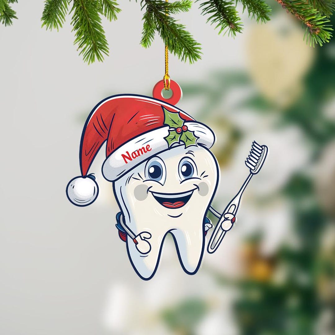 Personalized Tooth Christmas Ornament, Dentist Gift, Dental Office ...