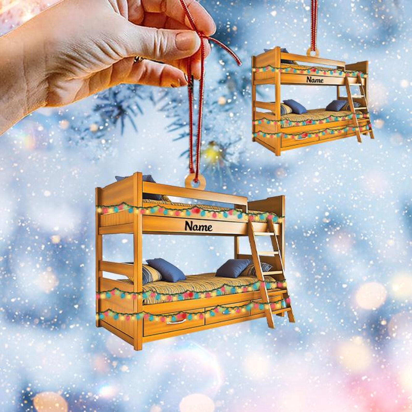 Personalized Bunk Bed Ornament, Bunk Bed Christmas Ornament, Bedroom ...