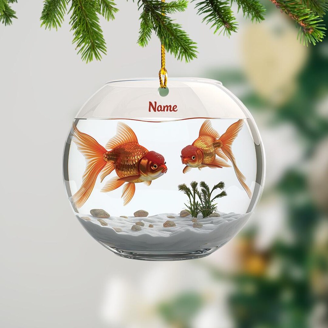 Goldfish Fishbowl Christmas Ornament, Xmas Tree Ornament Decor, Loved ...
