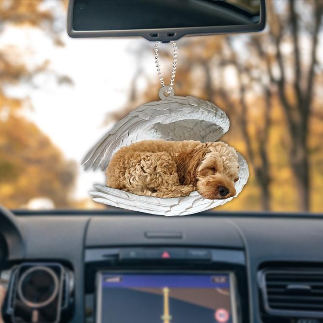 Personalized Cockapoo Dog Sleeping Angel Wings Ornament, Cockapoo Dog ...