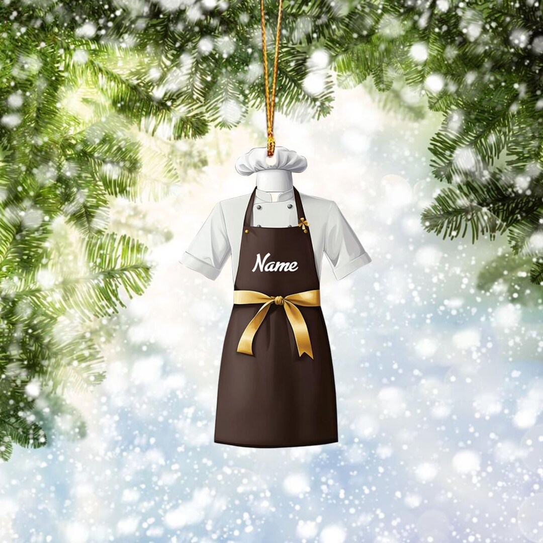 Personalized Apron Ornament, Chef Christmas Ornament, Cooking Ornament ...