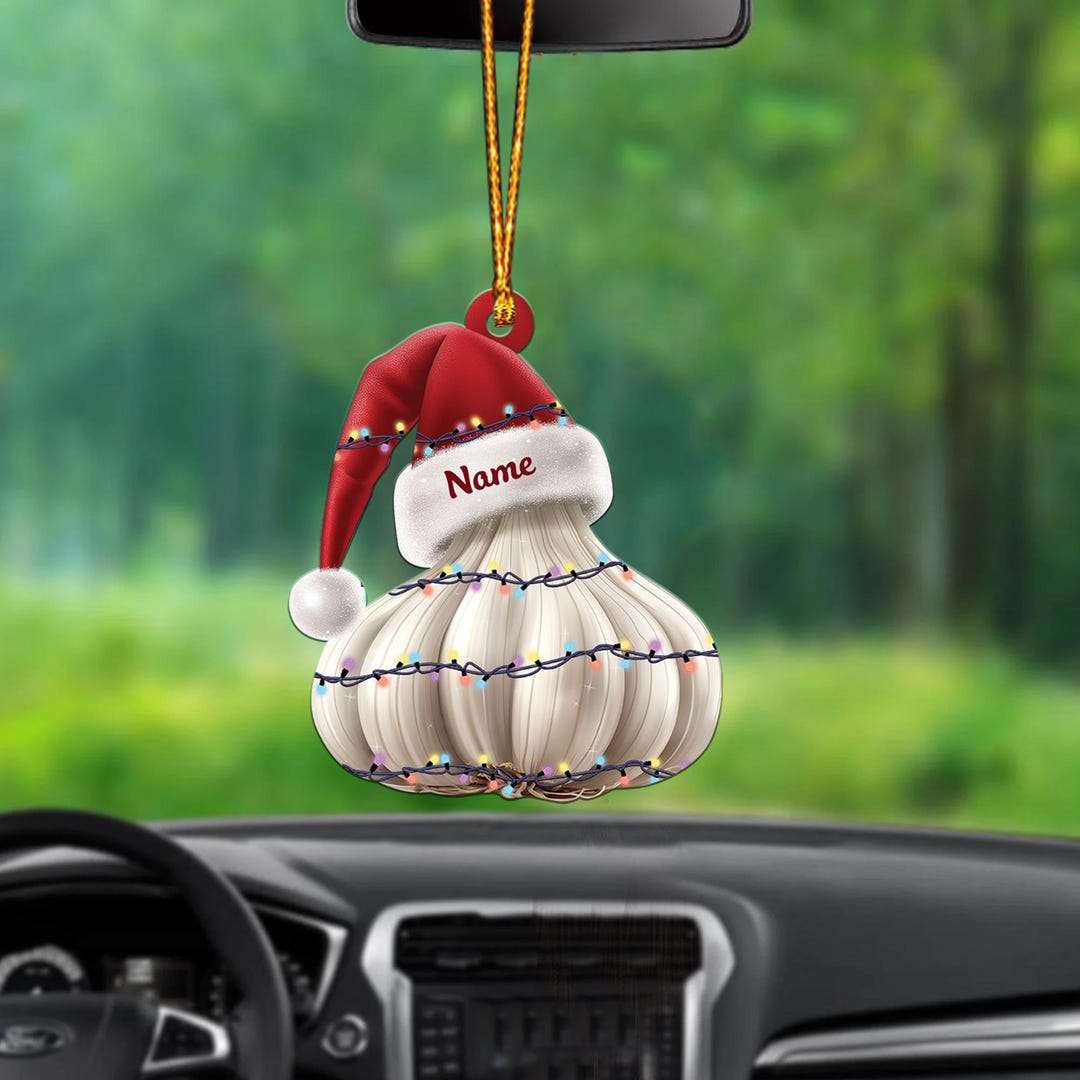 Garlic Christmas Tree Ornament, Garlic Car Ornament, Garlic Flat ...