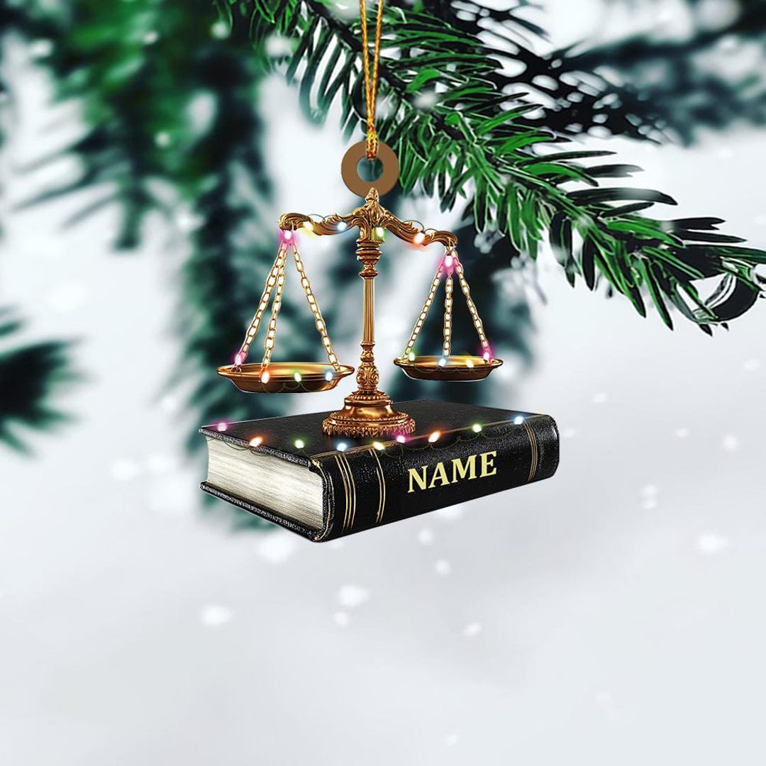 Personalized Lawyer Ornament, Scales of Justice Christmas Ornament ...