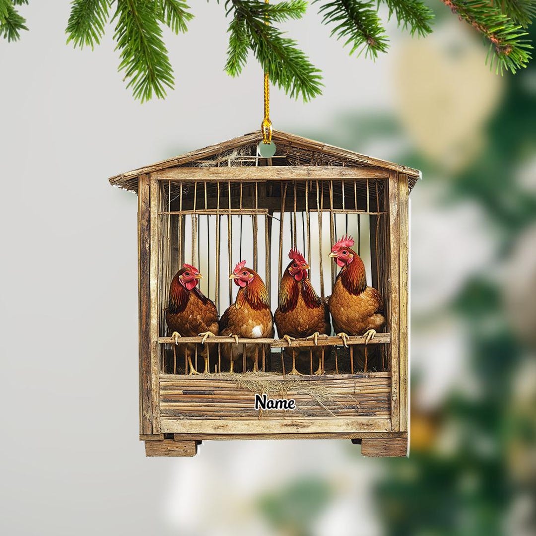 Chickens Coop Christmas Ornament, Xmas Tree Decor, Loved Chickens Coop ...