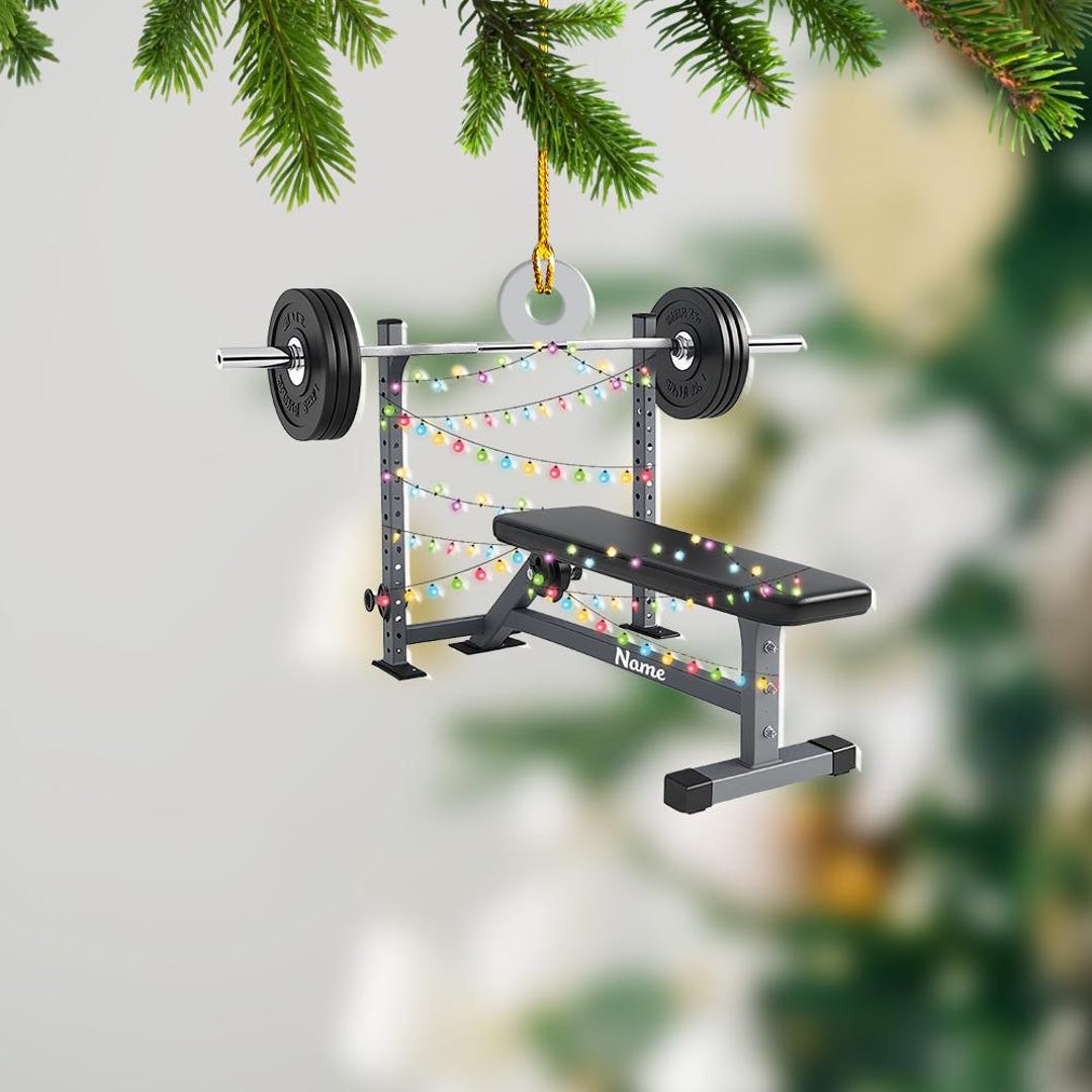 Custom Name Weight Bench Christmas Ornament, Weight Lift Bench Xmas ...