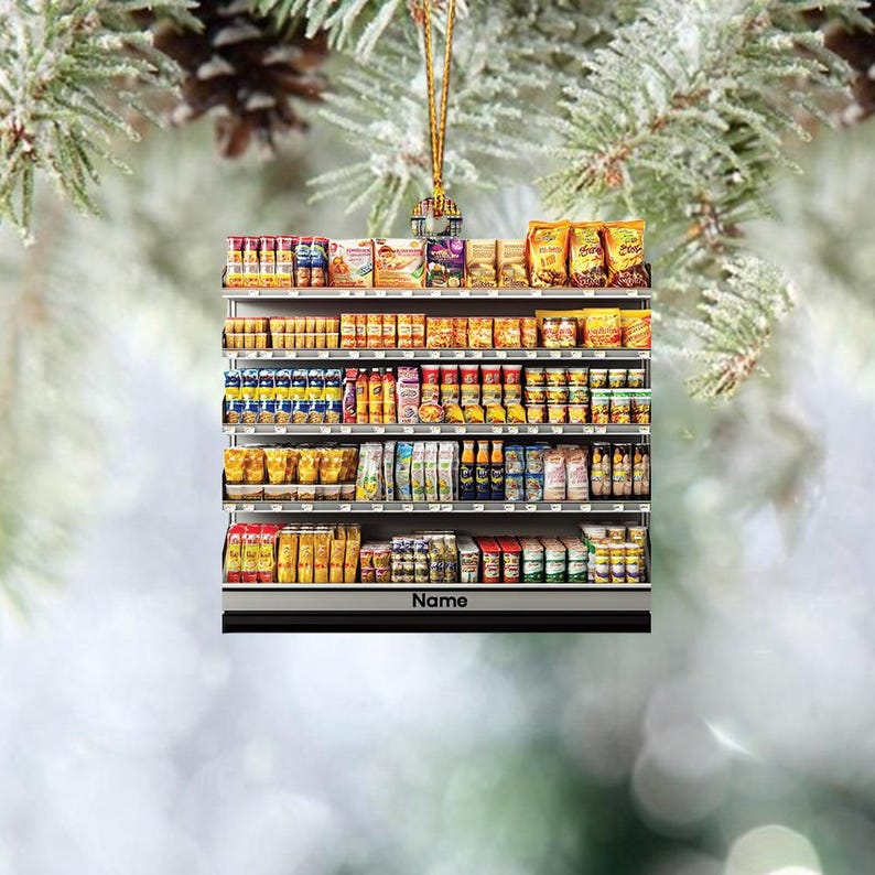 Personalized Supermarket Display Stand Christmas Ornament, Grocery ...