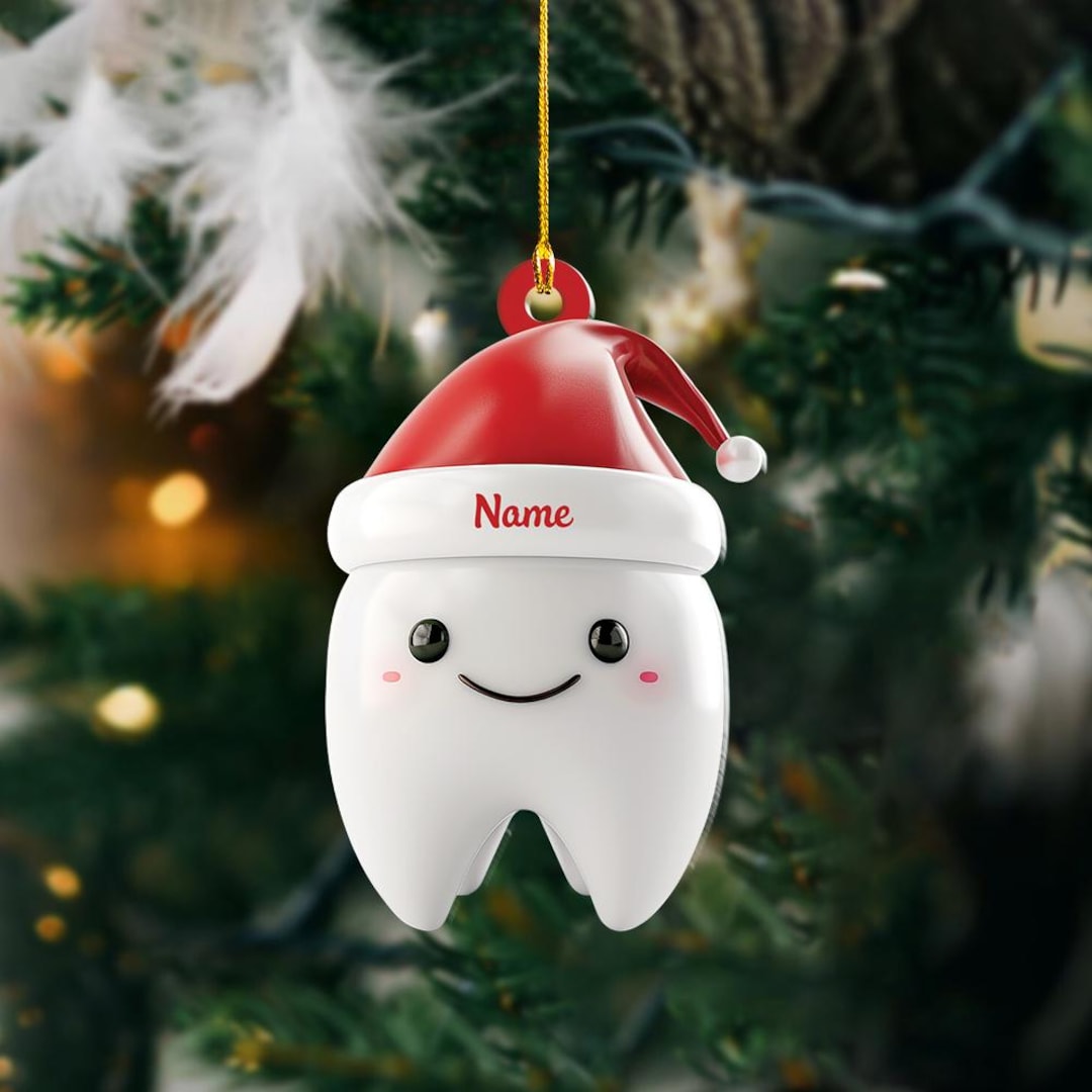 Cute Tooth Christmas Ornament, Dentist Gift, Dental Office, Dental ...