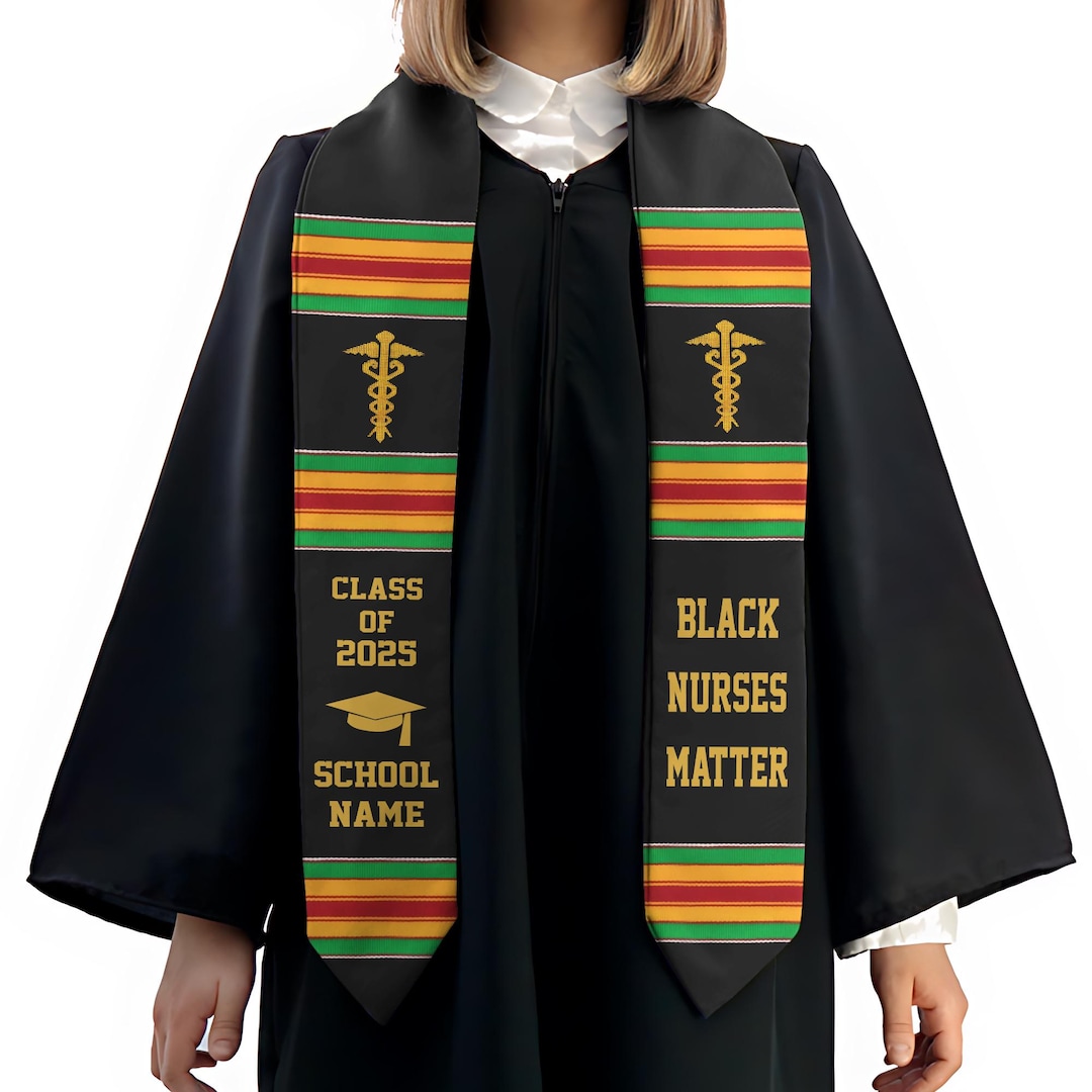 Personalized Black Nurses Graduation Kente Stole, 2025 Black Nurses ...