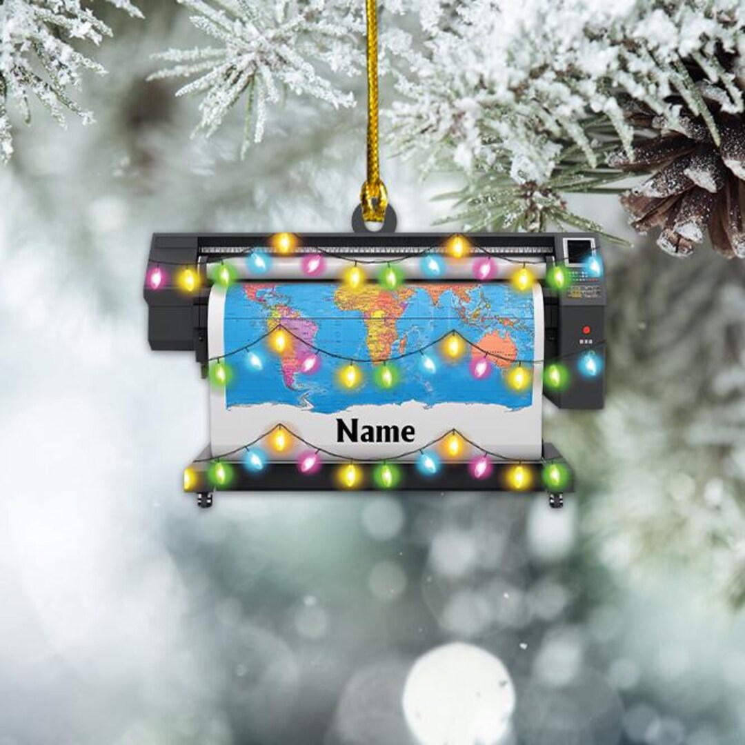 Personalized Printer Machine Ornament, Printer Christmas Ornament ...