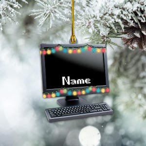 Personalized Computer Monitor Keyboard Ornament Computer Christmas ...