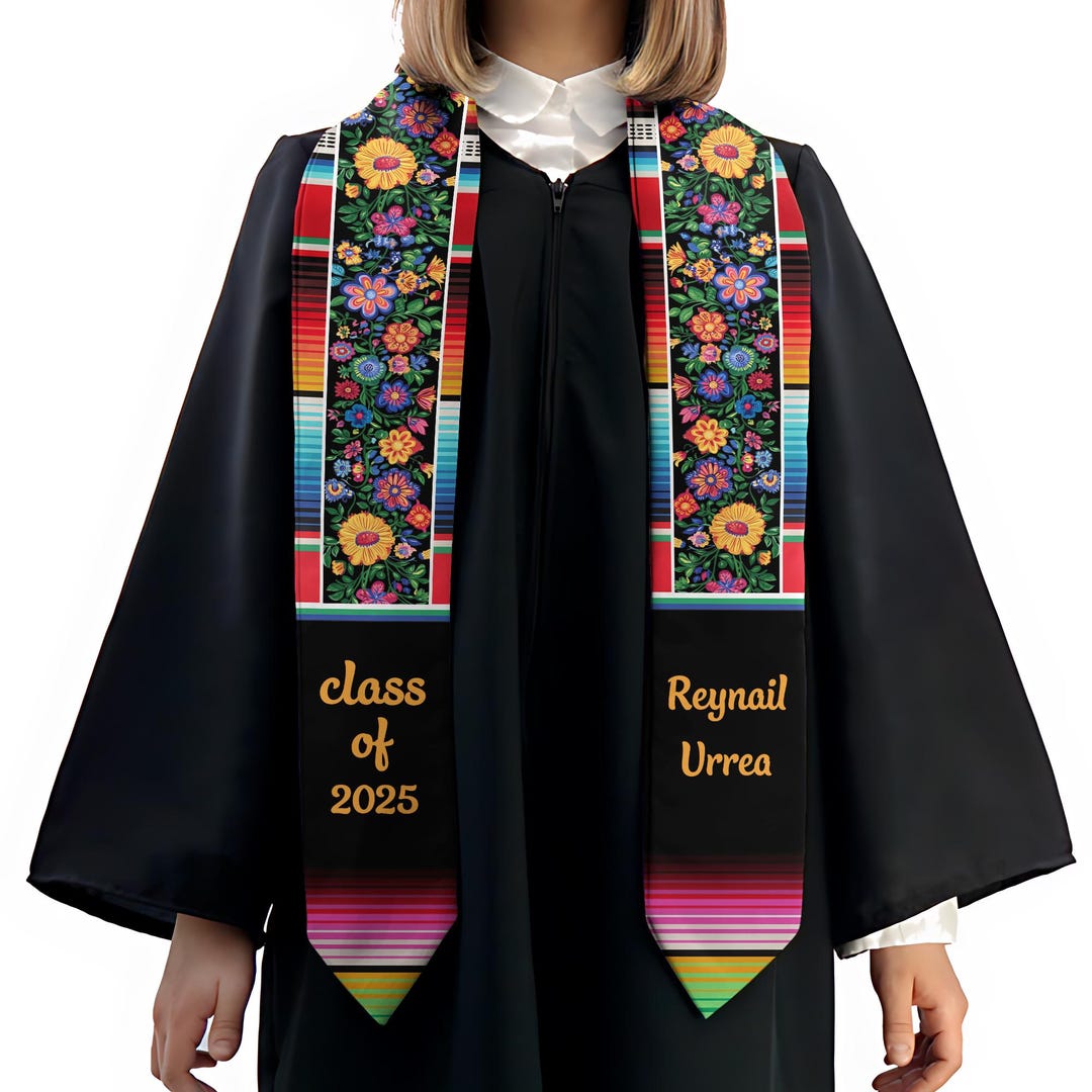 Custom Mexican Grad Stole, Class 2025 Stole Sash, Mexican Graduation ...
