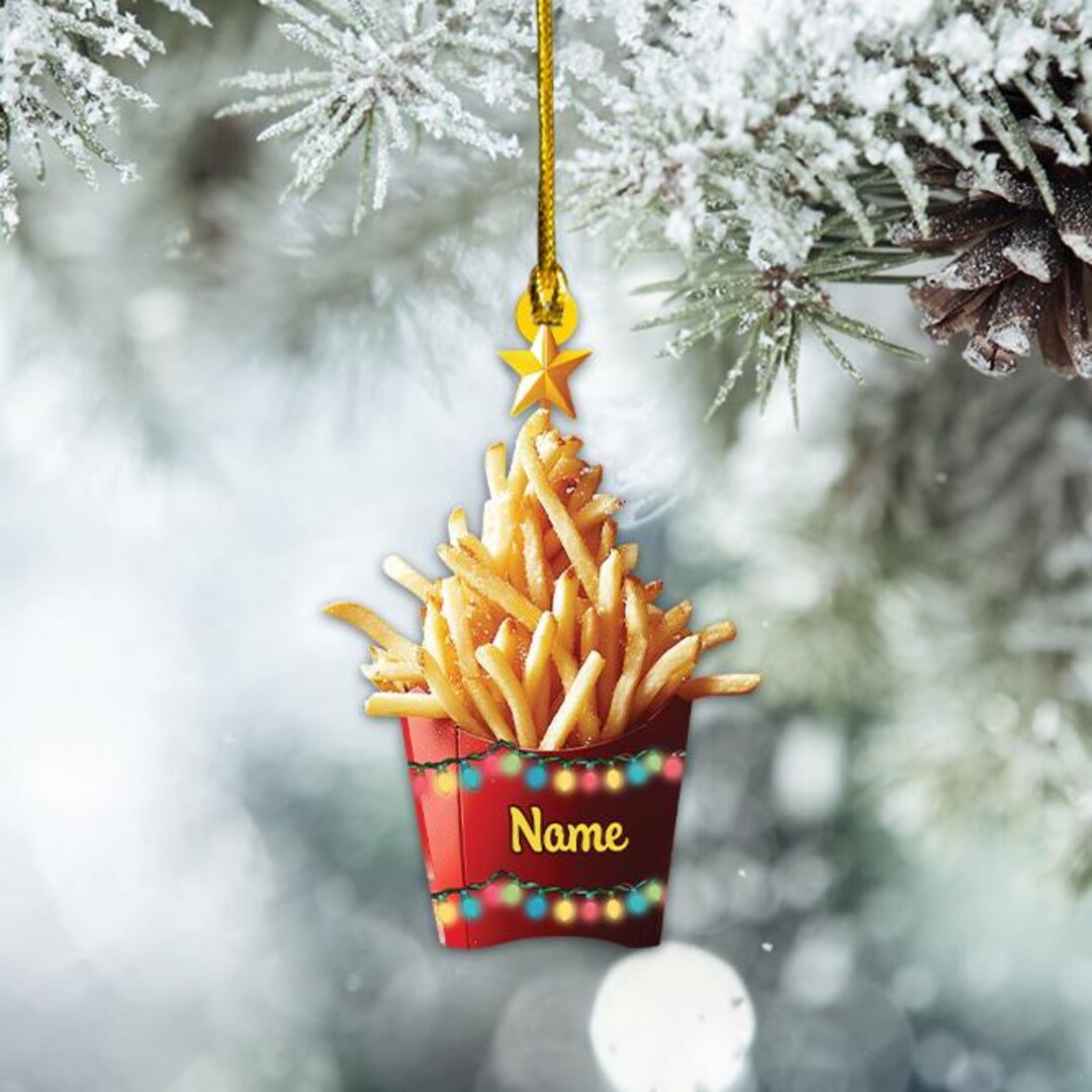Personalized French Fries Ornament, French Fries Christmas Ornament ...