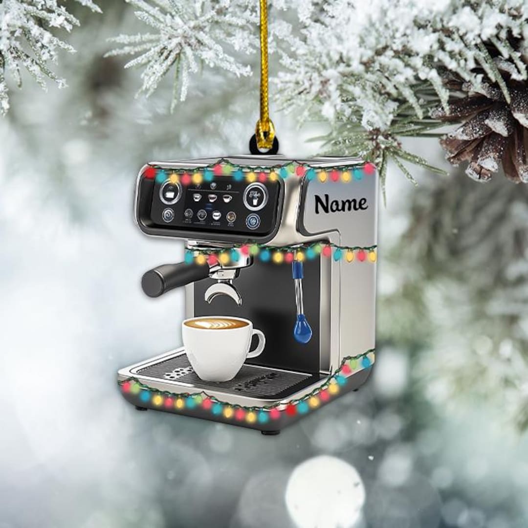 Personalized Coffee Machine Ornament, Espresso Machine Christmas ...