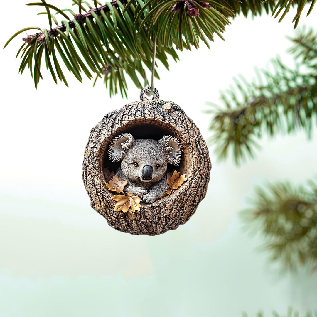 Koala 2D Flat Ornament, Koala Christmas Ornament, Koala Rearview Mirror ...