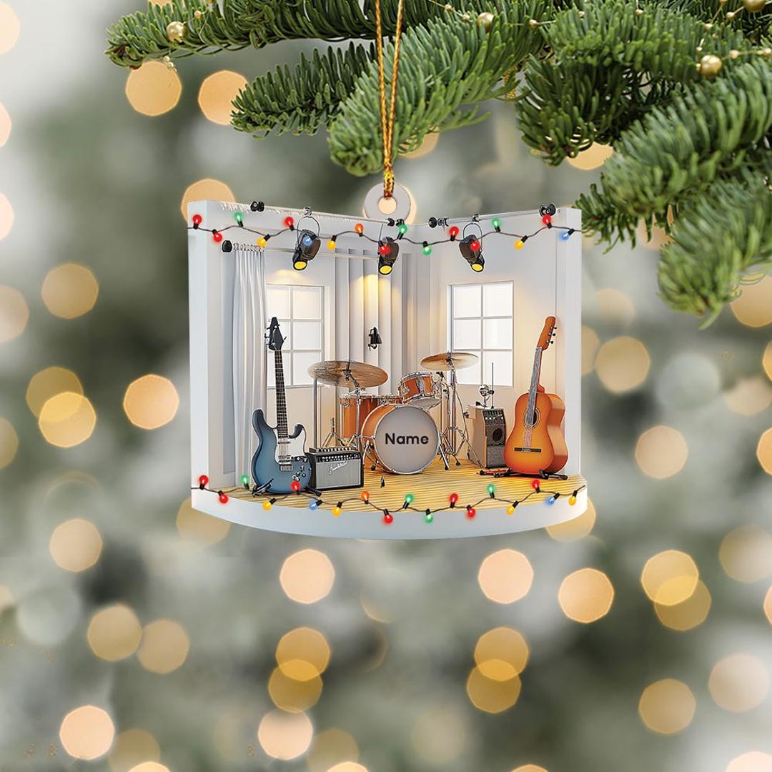 Personalized Music Room Ornament, Music Room Christmas Ornament, Music ...