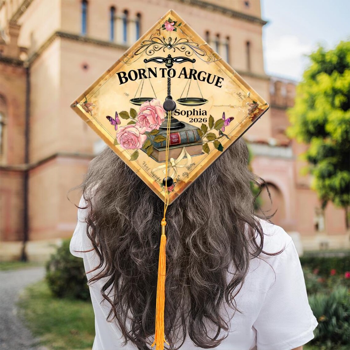 Personalized Born to Argue Graduation Cap Topper, Custom Law School ...