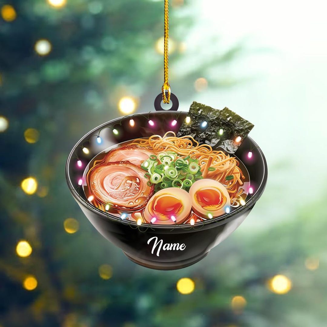 Personalized 2D Flat Ramen Noodle Ornament, Ramen Christmas Decor ...