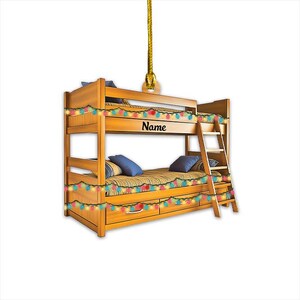 Personalized Bunk Bed Ornament, Bunk Bed Christmas Ornament, Bedroom ...