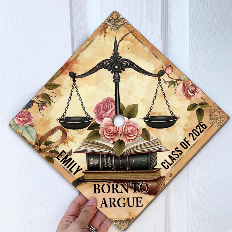 Personalized Born to Argue Graduation Cap Topper, Custom Law School ...