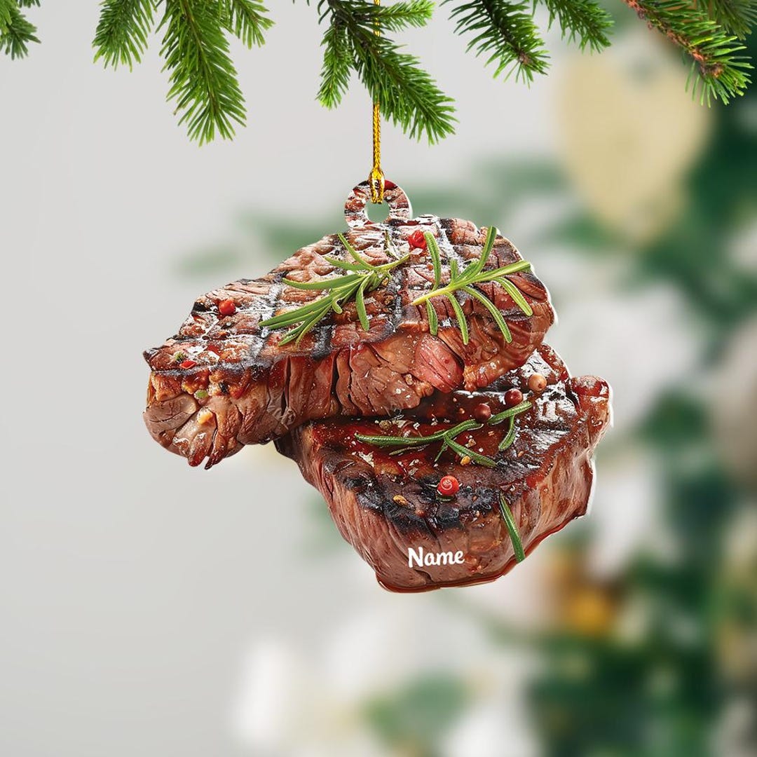 Christmas Steak Ornament, Christmas Tree Ornament Decor, Food Ornament ...