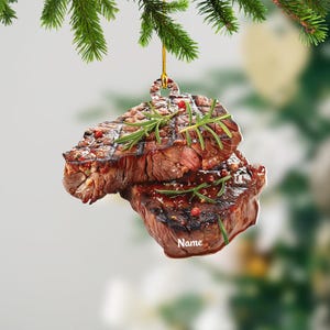 Christmas Steak Ornament, Christmas Tree Ornament Decor, Food Ornament ...