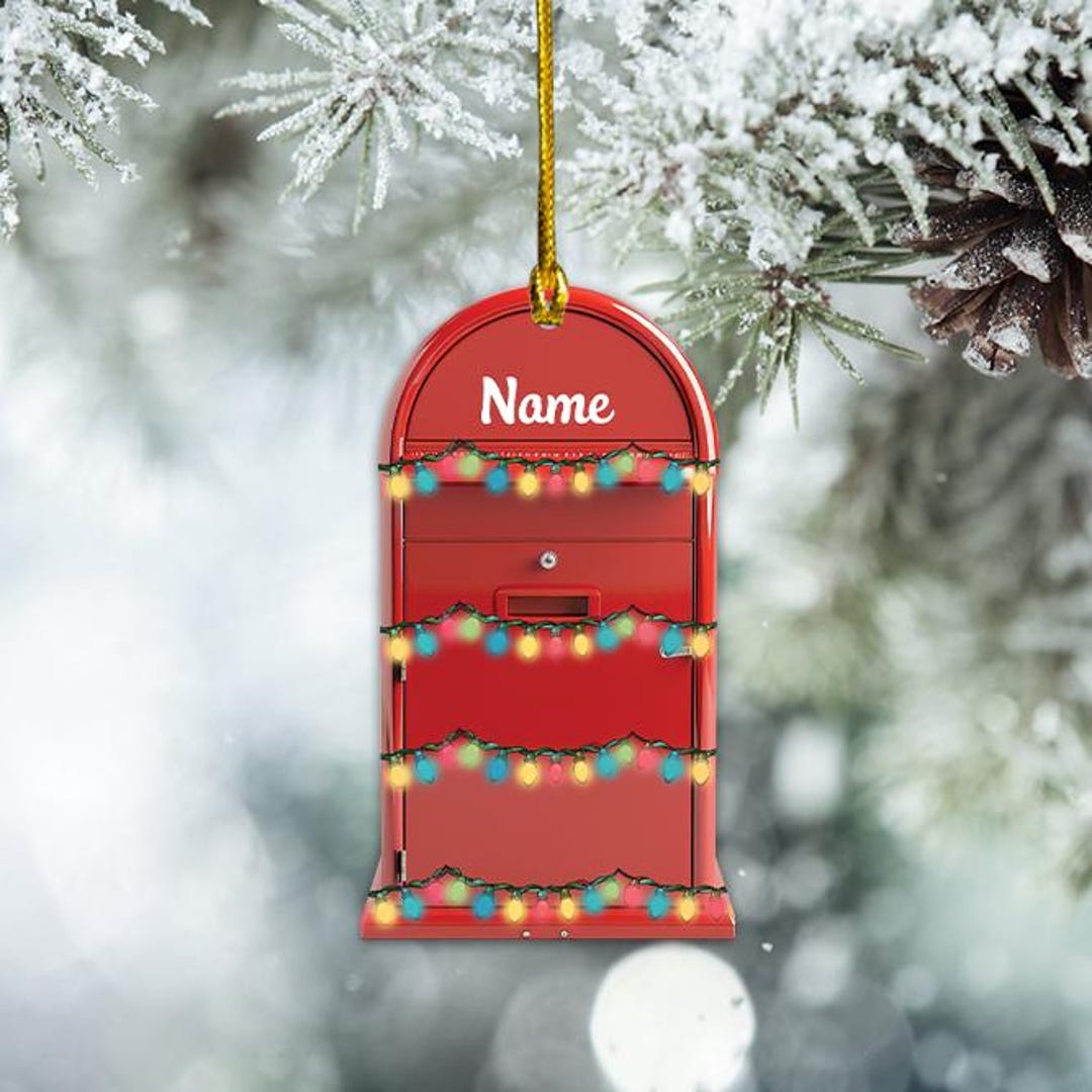 Personalized Mail Box Ornament, Mailbox Christmas Ornament, Postal ...