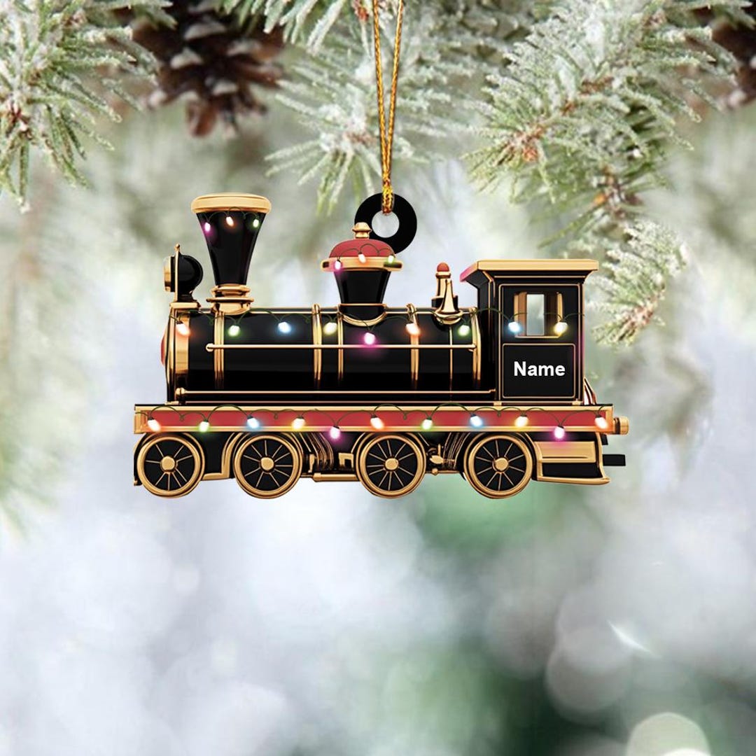 Personalized Train Christmas Ornament, Locomotive Christmas Ornament, Railway Ornament, Train ...