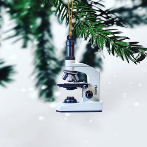 Personalized Microscope Ornament, Microscope Christmas Ornament ...