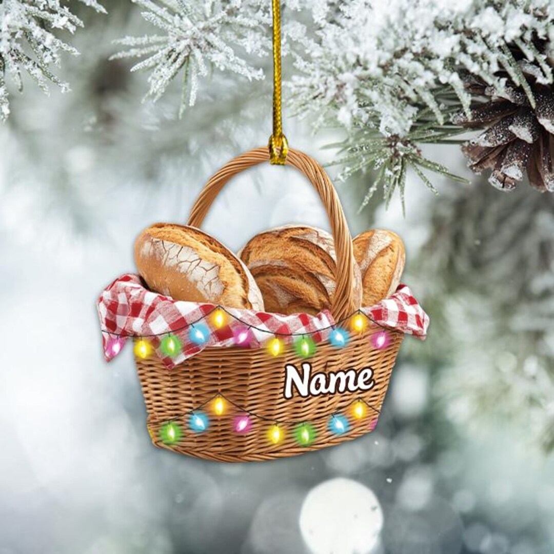 Personalized Bread Basket Christmas Ornament, Bread Christmas Ornament ...