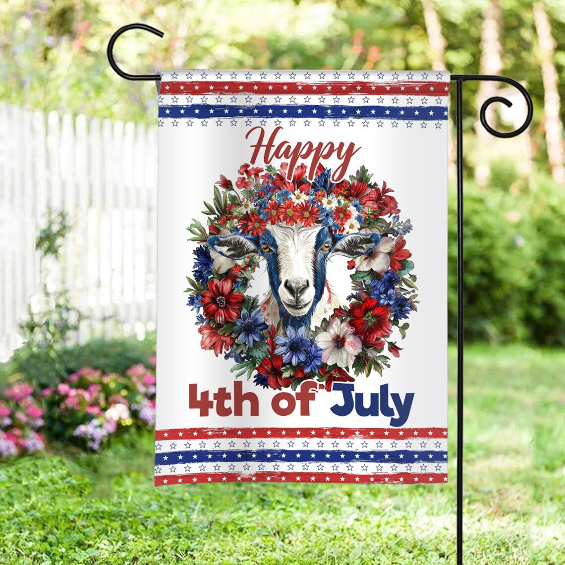 Goat Happy Independence Day Flag Double-sided Flag,goat 4th of July ...