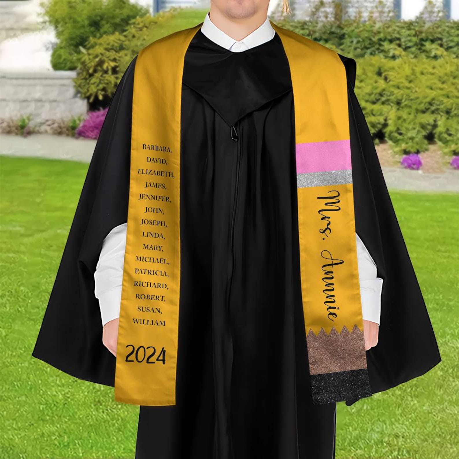 Personalized Teacher Stole, Custom Teacher Graduation Stole, Pencil ...