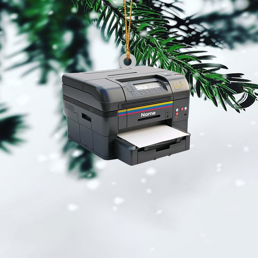 Personalized Printer Machine Ornament, Printer Christmas Ornament ...
