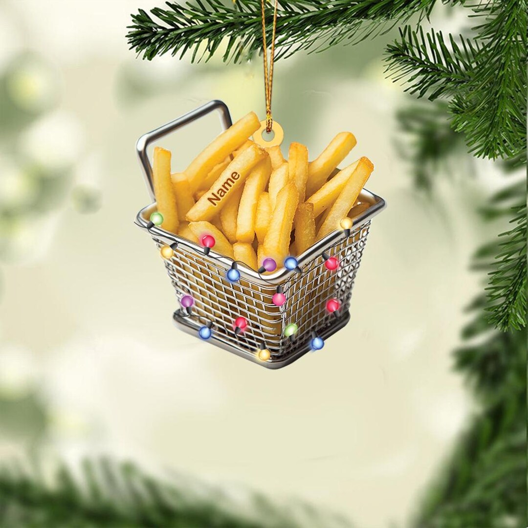 Personalized French Fries Ornament, French Fries Christmas Ornament ...