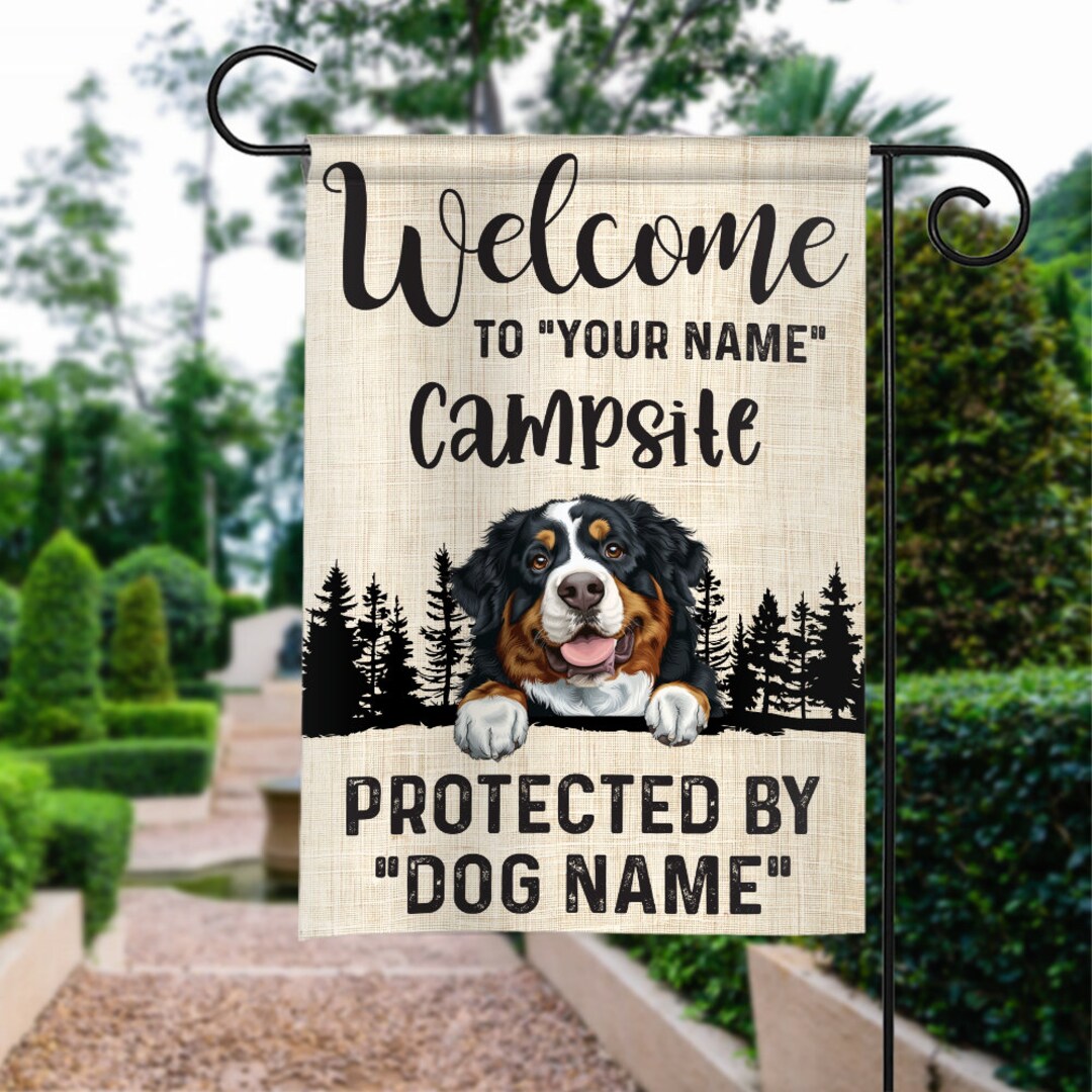 Personalized Dog Camping Flag, Custom Dog Welcome Flag, Welcome to Our ...