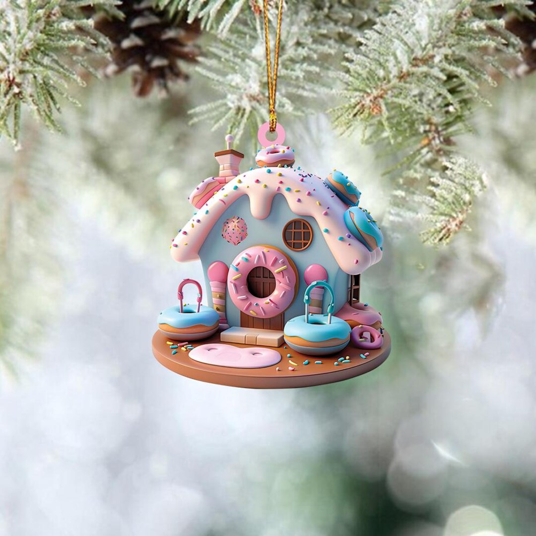 Personalized Donut House Christmas Ornament, Donut House Xmas Tree ...