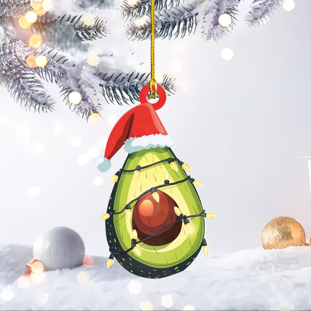 Avocado Christmas Lights Ornament, Avocado Car Ornament Decor, Avocado ...