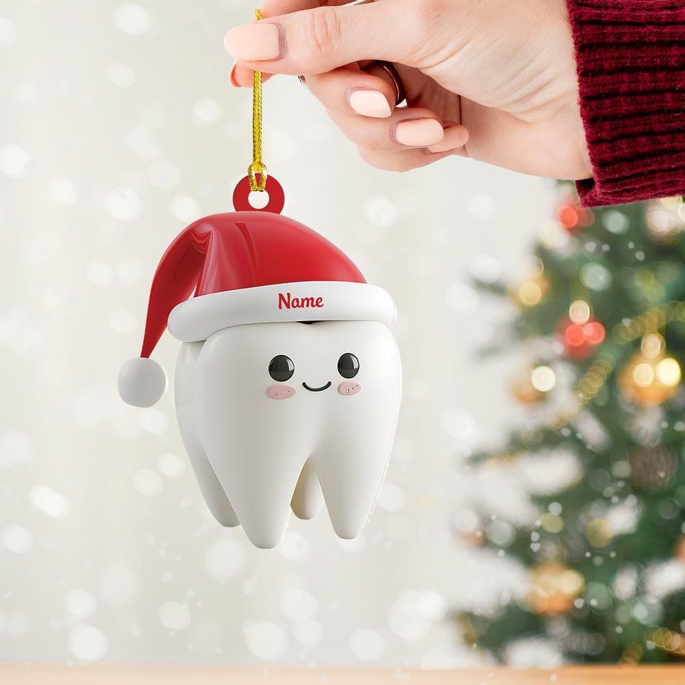 Cute Tooth Christmas Ornament, Dentist Gift, Dental Office, Dental ...