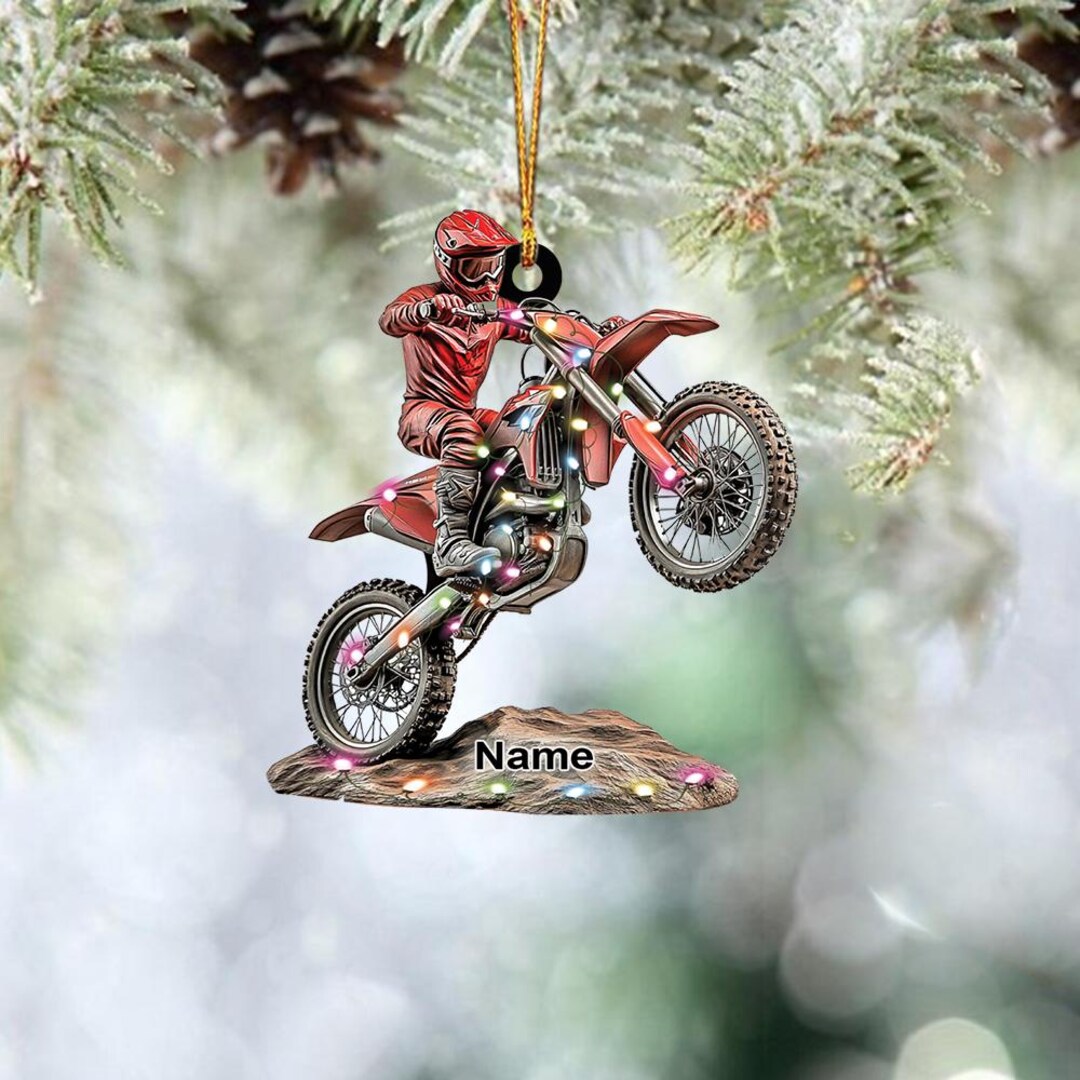 Personalized Biker Christmas Ornament, Motorcycle Ornament, Motor ...