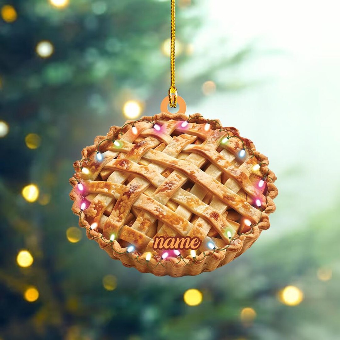 Personalized 2D Flat Apple Pie Ornament, Apple Pie Christmas Decor ...