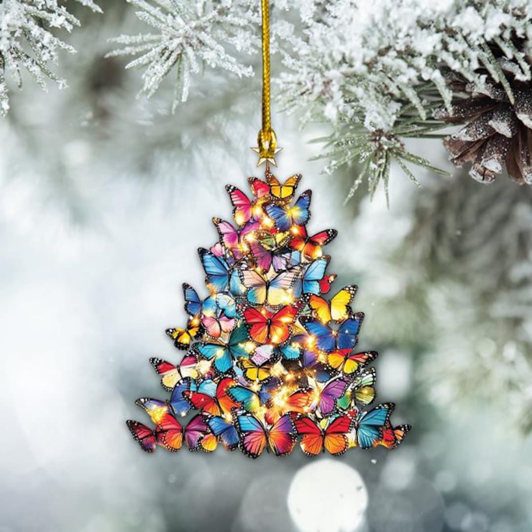 Butterfly Christmas Tree Ornament, Butterfly Holiday Gift, Butterfly ...
