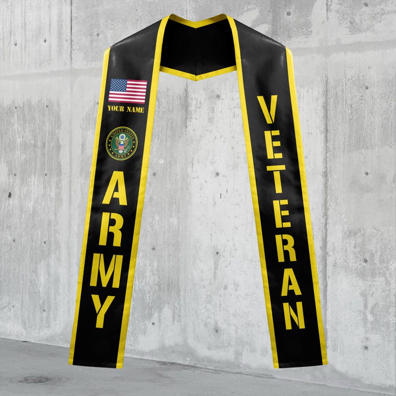 Personalized Army Veteran Stole, Custom Military Veteran Tribute Sash ...