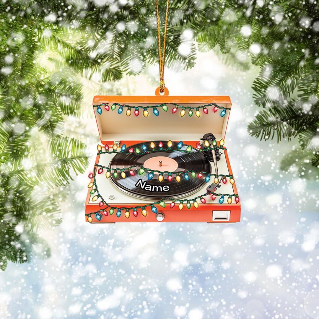 Personalized Record Player Ornament, Vinyl Record Player Christmas ...