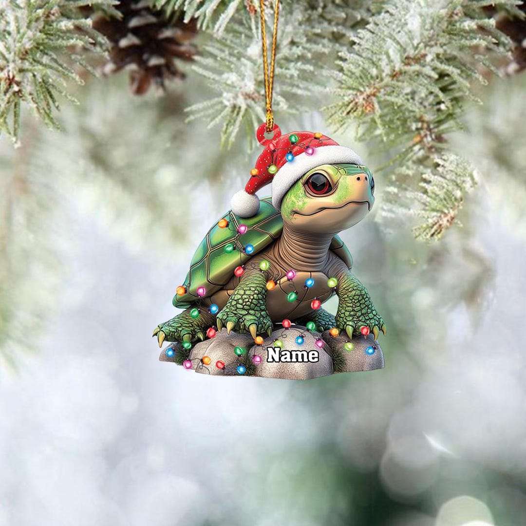 Personalized Turtle Ornament, Sea Turtle Christmas Ornament, Turtle ...