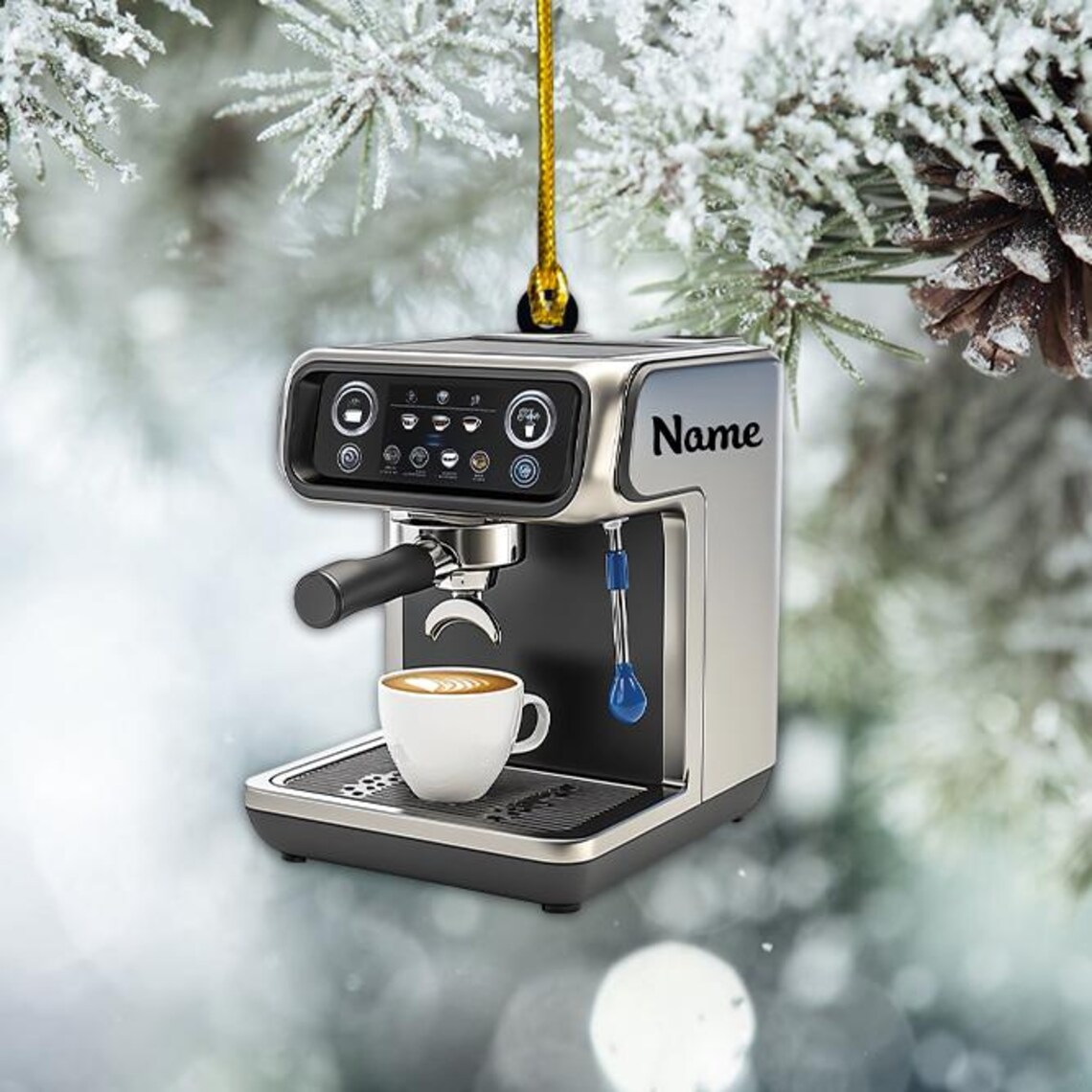 Personalized Coffee Machine Ornament, Espresso Machine Christmas ...